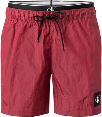 Calvin Klein Herren Badeshorts rot Mikrofaser unifarben