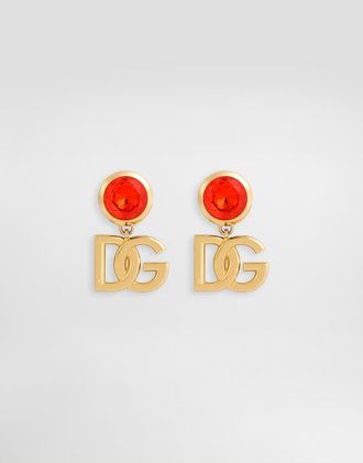 Dolce & Gabbana Clip-ohrringe Mit Logo - Frau Bijoux Orange Metall Onesize