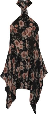 Iro haut Lassan à fleurs - Noir