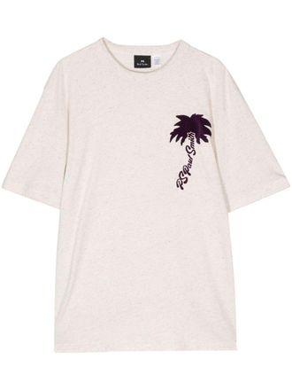 Paul Smith t-shirt en coton à imprimé palmier - Tons neutres