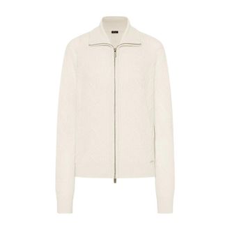 Kiton Luxuri&ouml;se Strick Bomberjacke - - Knitwear - Damen - Wei&szlig; - S