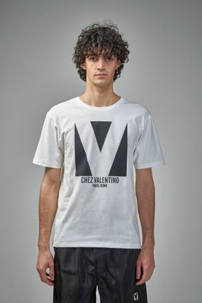 Valentino Cotton T-Shirt with Chez Valentino Print