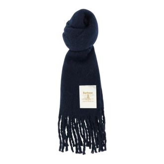 Barbour Wollmischschal mit Fransenbesatz - - Accessories - Damen - Blau - ONE SIZE