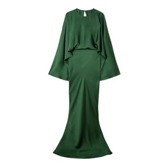 Norma Kamali Femme, Robes, Vert, Taille: 38 FR Robe Obie Invers&eacute;e &agrave; Manches Longues