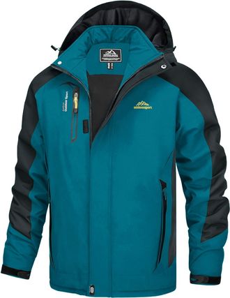 KEFITEVD Softshell Jacke Herren Wasserdicht Funktionsjacke Winddicht Outdoorjacke mit Zipper-Taschen Trekkingjacke Herbst Winter Leicht Blouson M&auml;nner Seeblau 