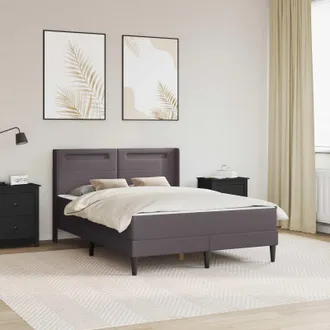 vidaXL Vidaxl Struttura Letto Con Materasso Grigio 160 X 200 Cm Similpelle