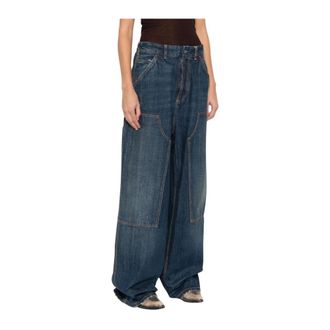 Maison Margiela Wide Leg Carpenter Jeans - Femme - Jeans - Bleu - Taille: 34 FR