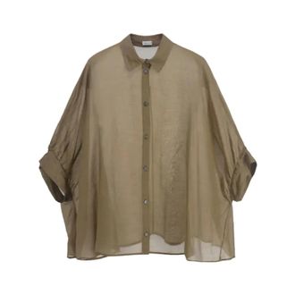 Roberto Collina Gewebtes 3/4-&Auml;rmel-Shirt - - Blouses & Shirts - Damen - Gr&uuml;n - L
