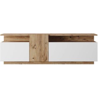 Mobili Rebecca Mobili Rebecca - Meuble tv Rebecca Mobili Nergis 46,5x150x29,5 Panneau de particules Chêne clair Blanc Moderne