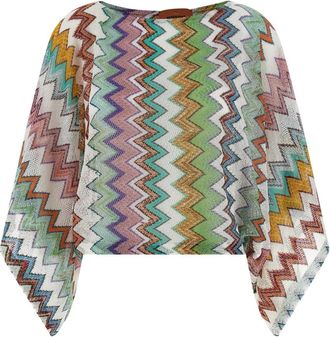 Missoni Femme, Blouses et Chemises, Multicolore, Taille: 40 FR Top Zigzag Lam&eacute;
