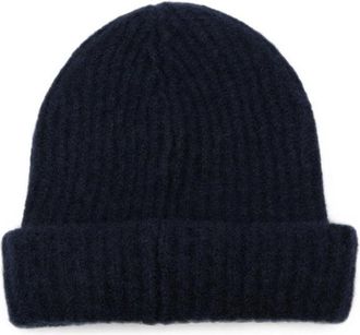 Roberto Collina 263MYB32051 Ribbed Knit Cashmere Beanie - Blue