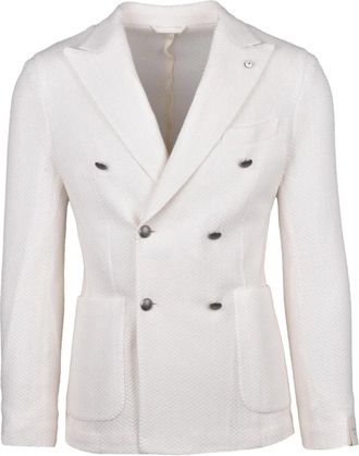 L.B.M. 1911 L.b.m. 1911, Homme, Costumes, Blanc, Taille: XL Giacca Doppiopetto