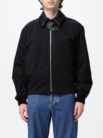 Bottega Veneta Surchemise en coton avec col en cuir tress&eacute;
