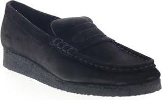 Clarks Mocassins Wallabee Oxford pour femme, Daim noir, 40 EU