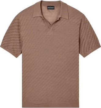 Emporio Armani Homme, Tops, Brun, Taille: M Polo en maille &agrave; manches courtes