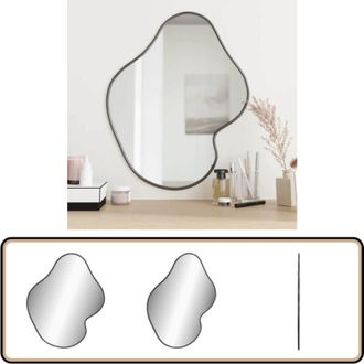 vidaXL Vidaxl - Miroir mural Noir 60x50 cm - Miroir Mural - Miroir Deco - Miroir Design - Miroir Noir - Miroir Salle De Bain