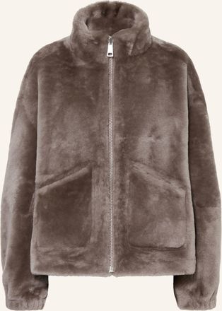 Mrs & Hugs Mrs & Hugs Lederjacke Zum Wenden beige