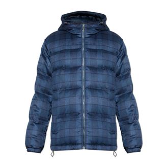Etro Woll- und Kaschmir-Daunenjacke mit Karomuster - - Jackets - Herren - Blau - M