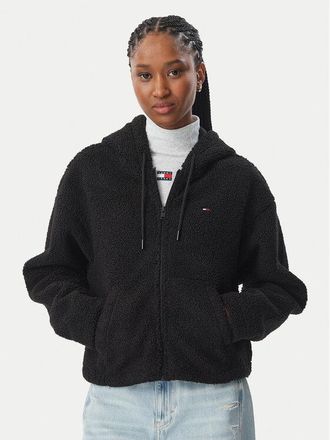 Tommy Jeans Kunstfellmantel Teddy DW0DW23291 Schwarz Regular Fit