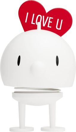 Hoptimist Love Bumble, Wackelfigur & Glücksbringer, Skandinavische Deko für Wohnzimmer, Schreibtisch, Schlafzimmer, Büro Gadget, 7,5 x 8,5 x 12 cm, Weiß