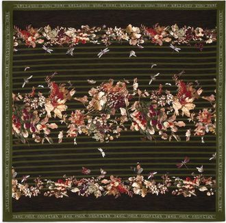 Jean Paul Gaultier striped floral scarf - Braun