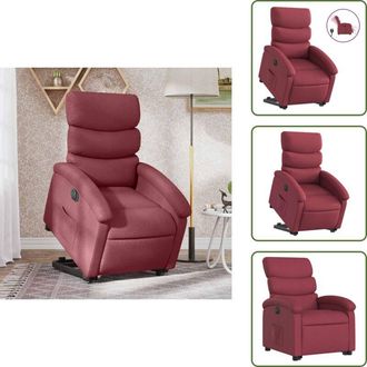 vidaXL Relaxsessel mit Aufstehhilfe Elektrisch Weinrot Stoff - Elektrostuhl - Relaxsessel - Bequeme Lounge - Fernsehsessel - Senioren Sessel