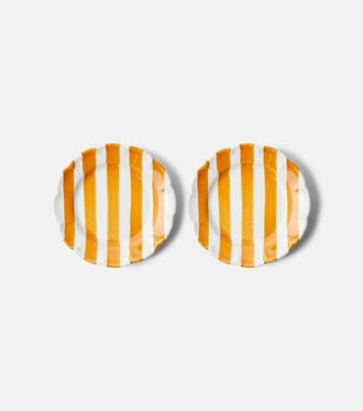 Cabana Set de 2 assiettes &agrave; dessert Righe en c&eacute;ramique