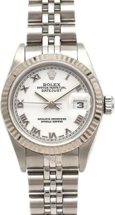 Rolex Pre-owned Datejust Acier Or Blanc M&eacute;canique - Femme - Pre-owned - Blanc - Taille: ONE Size