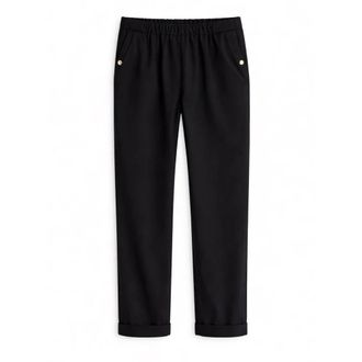 Liu Jo Femme, Pantalons, Noir, Taille: 38 FR Pantalon Slim avec Revers