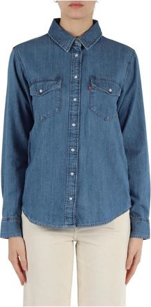 Levi's Femme, Blouses et Chemises, Bleu, Taille: 38 FR Chemise en denim l&eacute;ger Western Iconic