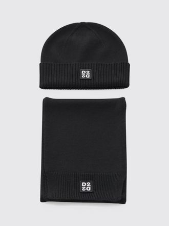 Dsquared2 Bonnet beanie en m&eacute;lange de laine &agrave; logo contrastant