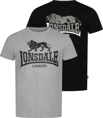 Lonsdale T-Shirt Loscoe T-Shirt normale Passform Doppelpack
