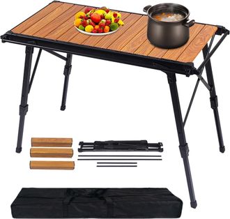 Generic Faltbarer Picknicktisch - Strandtisch, tragbar, ultraleicht | H&ouml;henverstellbarer Campingtisch, kompakter Outdoor-Picknicktisch, Reisezubeh&ouml;r