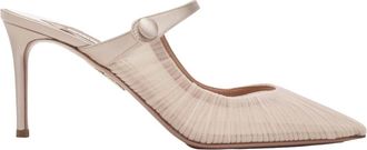 Aquazzura Femme, Chaussures, Rose, Taille: 39 1/2 EU Voile Mule 75mm