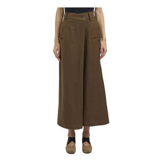 Uma Wang UMA Wang - Jupe Guset en laine et lin - Femme - Pantalons - Brun - Taille: 38 FR
