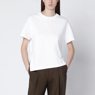 Loewe Wei&szlig;es asymmetrisches T-Shirt aus Baumwollgemisch