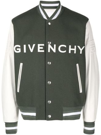 Givenchy veste teddy &agrave; logo brod&eacute; - Vert