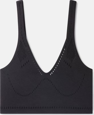 Stella McCartney Stellawear Crop Top Bra, Woman, Black, Size: XS S