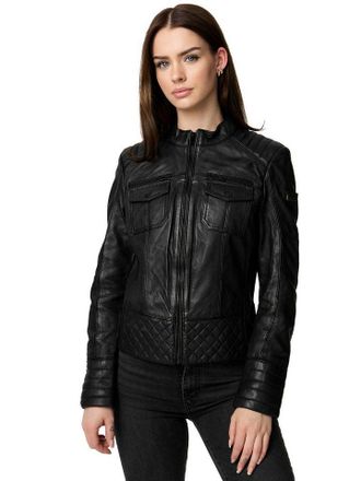 Tazzio Lederjacke F524 moderne & zeitlose Damen Jacke im Biker Look