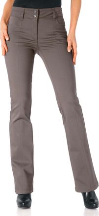 Heine Bootcuthose HEINE, Damen, Gr. 34, Normalgr&ouml;&szlig;en, grau (taupe), 48% Baumwolle, 45% Polyester, 7% Elasthan, Miedereinsatz:15% Elasthan, 85% Polyamid, uni