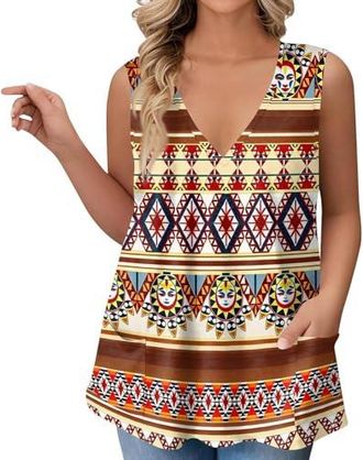 Generic Debardeur Femme Chic et &eacute;l&eacute;gant Chemisier sans Manche R&eacute;tro D&eacute;bardeur Blanc Grande Taille Crop Top ete Haut Chic et Elegant Caraco Vetement Femme Tee 