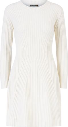 Apart Fashion APART Strickkleid mit ausgestelltem Rockpart, Creme, 40