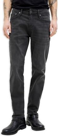 Jack & Jones Jean stretch pour homme - Jean confortable pour homme coupe droite en denim &eacute;lastique d&eacute;lav&eacute; avec fermeture &eacute;clair, taille moyenne et design &agrave; 5 poche