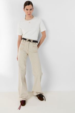 Gerard Darel T-shirt en coton et lurex dor&eacute; - MAVIE - Ecru