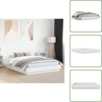 vidaXL The Living Store Bettgestell Wei&szlig; 140x200 cm Holzwerkstoff - Holzbettfassungen - Bettrahmen Wei&szlig; - Einzelbett - Bettkasten - Boxspringbett