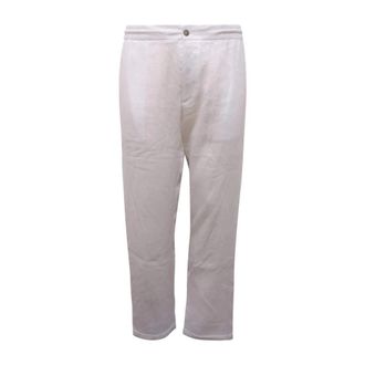 Alpha Studio Leinenhose mit Kordelzug - - Trousers - Herren - Wei&szlig; - 2XL