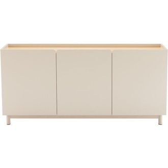 DRAWER Buffet 3 portes en bois et m&eacute;tal L160cm - Beige - Stanley