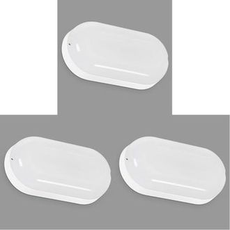 Telefunken Led Wandleuchte Innen, Led Deckenlampe, Werkstatt, Keller, Garage, Neutralwei&szlig;es Licht, 15 W, 1550 Lm, 20 Cm, Wei&szlig; (Packung mit 3)