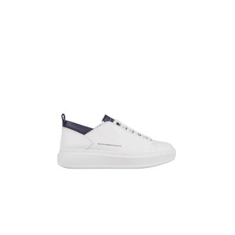 Alexander Smith Homme, Chaussures, Blanc, Taille: 44 EU Baskets en Cuir Blanc Bleu Wembley Homme