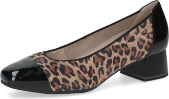 Caprice Caprice Comfort Damen Pumps Kleiner Absatz Mehrweite H, Mehrfarbig (Black Leo Comb), 37.5 EU